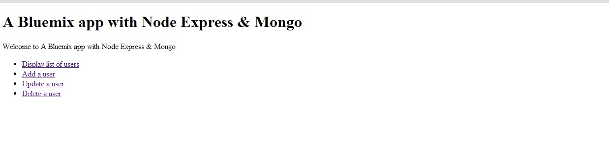 Spicing up a IBM Bluemix cloud app with MongoDB and NodeExpress – Giga thoughts