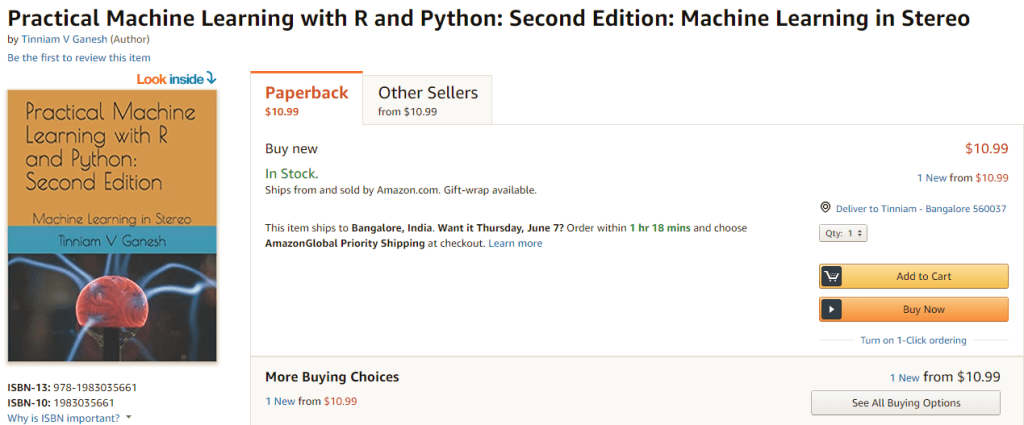 My book ‘Practical Machine Learning with R and Python’ on Amazon – Giga thoughts